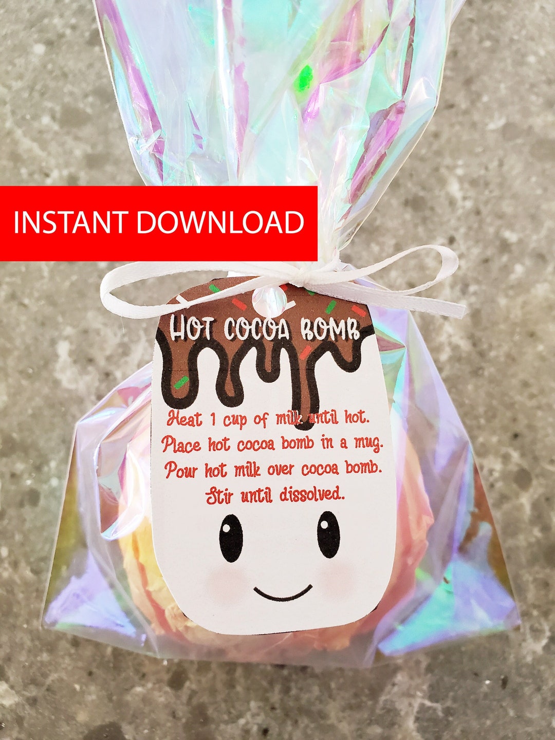Printable Christmas Hot Chocolate Bomb Tags, Instant Download Hot Cocoa ...