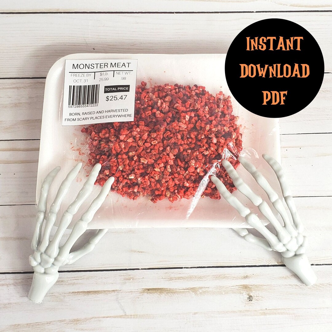 Printable Fake Meat Labels Halloween Prank, Funny Fake Food Labels ...