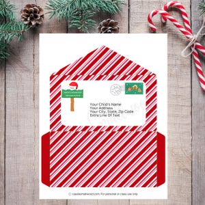 Editable North Pole Envelope Canva Template, Printable Santa Claus ...