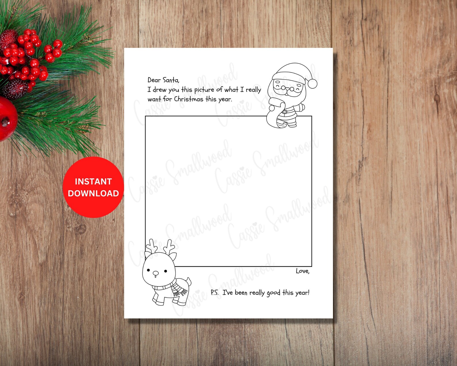 Printable Letter to Santa Coloring Page, Kids Letter to Santa ...