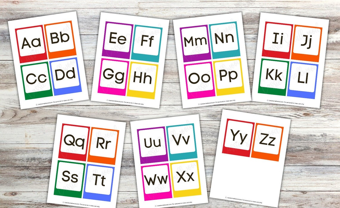 Printable Uppercase Letter Flashcards, Preschool Alphabet Flashcards to ...