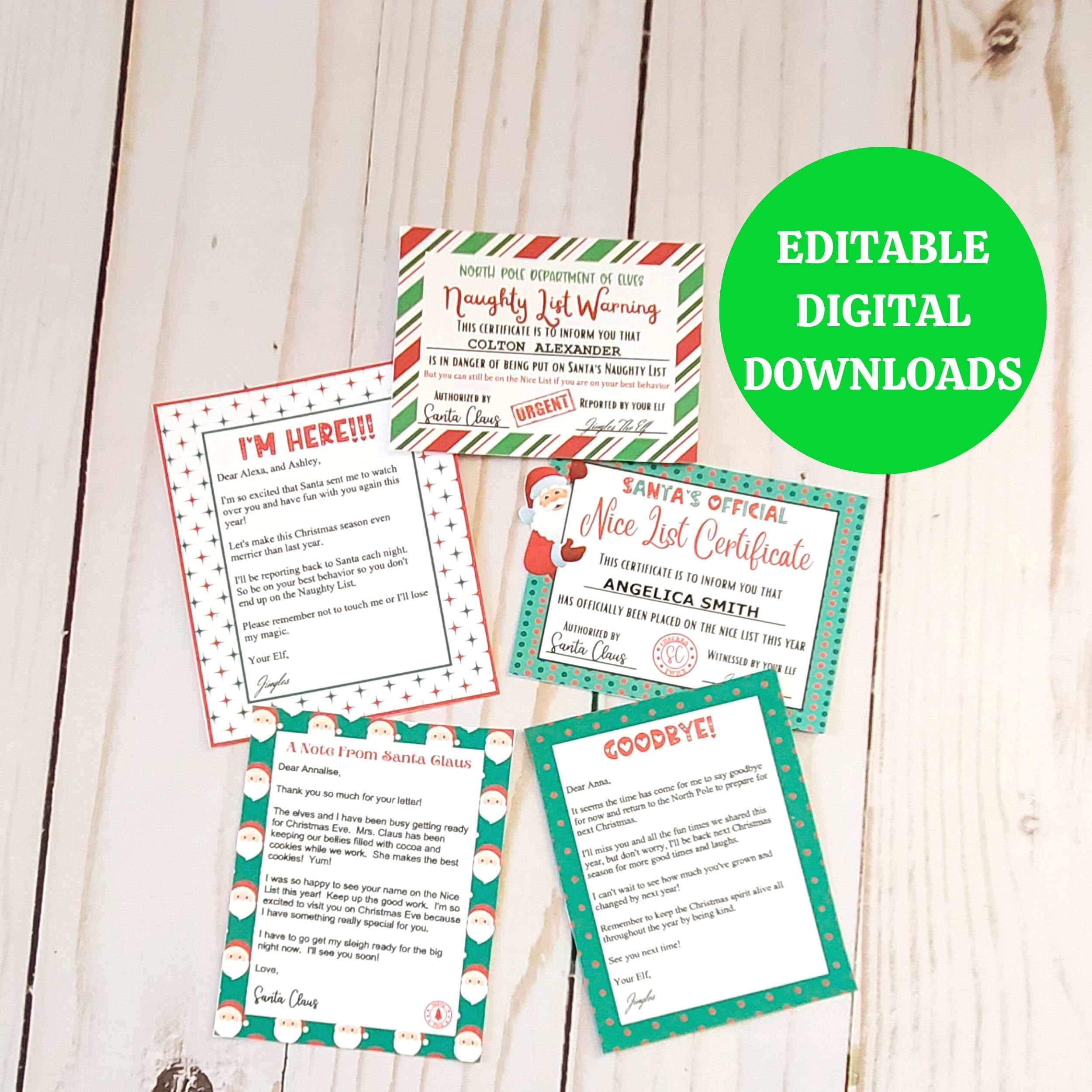 Editable Instant Download Mini Elf Letter Bundle Kit, Mini Elf Arrival ...