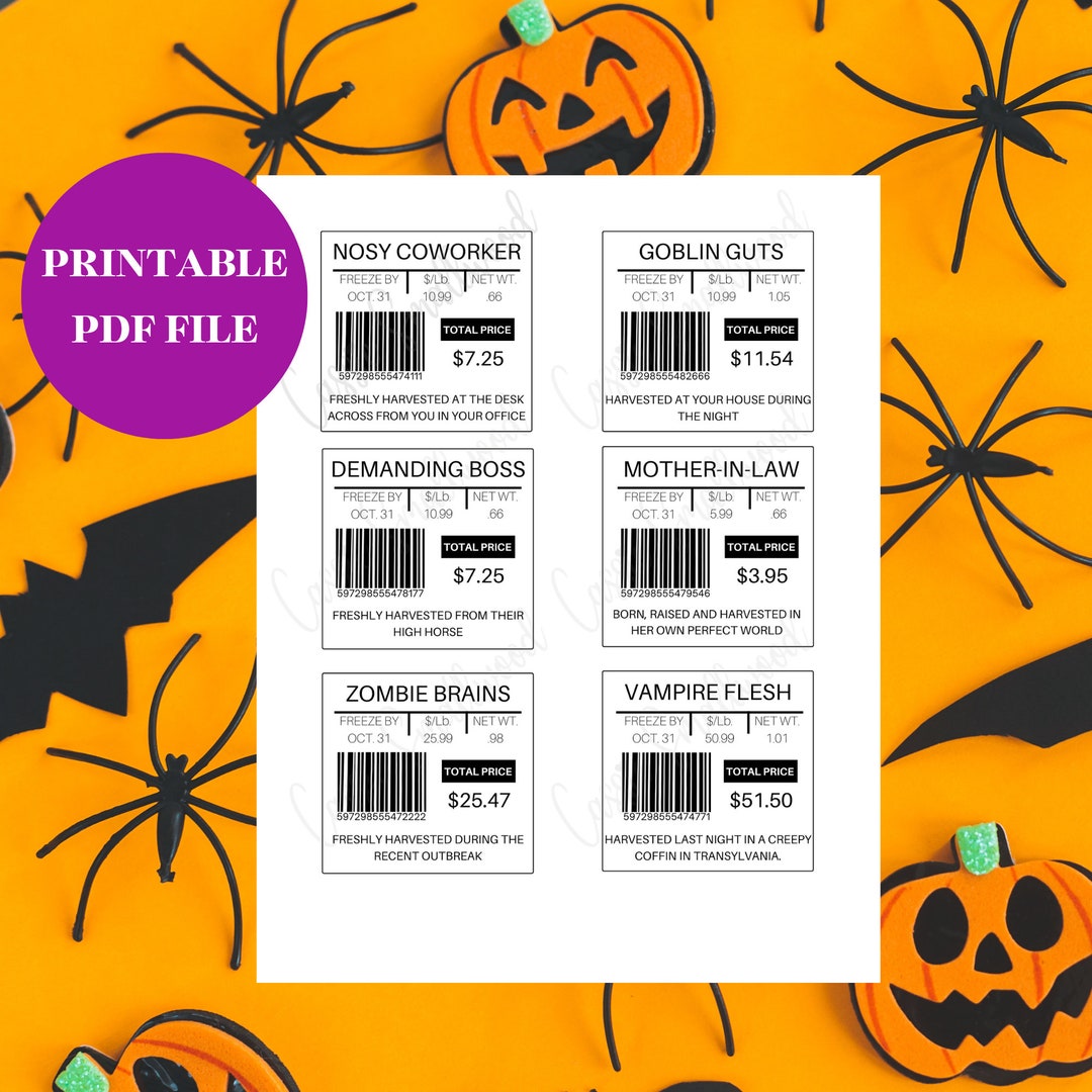 Printable Fake Meat Labels Halloween Prank, Funny Fake Food Labels ...