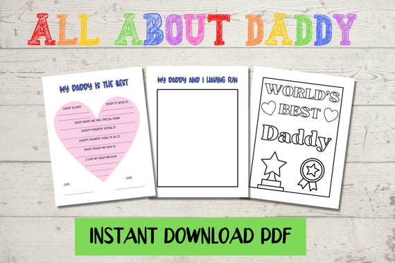 All About My Daddy Printable Set Instant Download - Etsy
