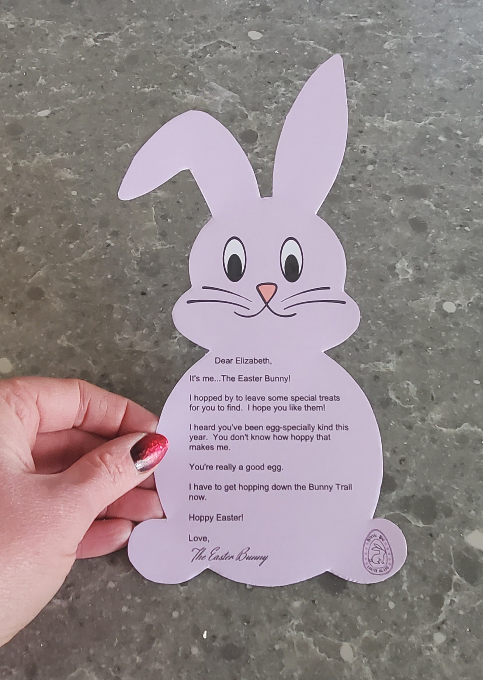 Editable Printable Easter Bunny Letter to Child Instant | Etsy