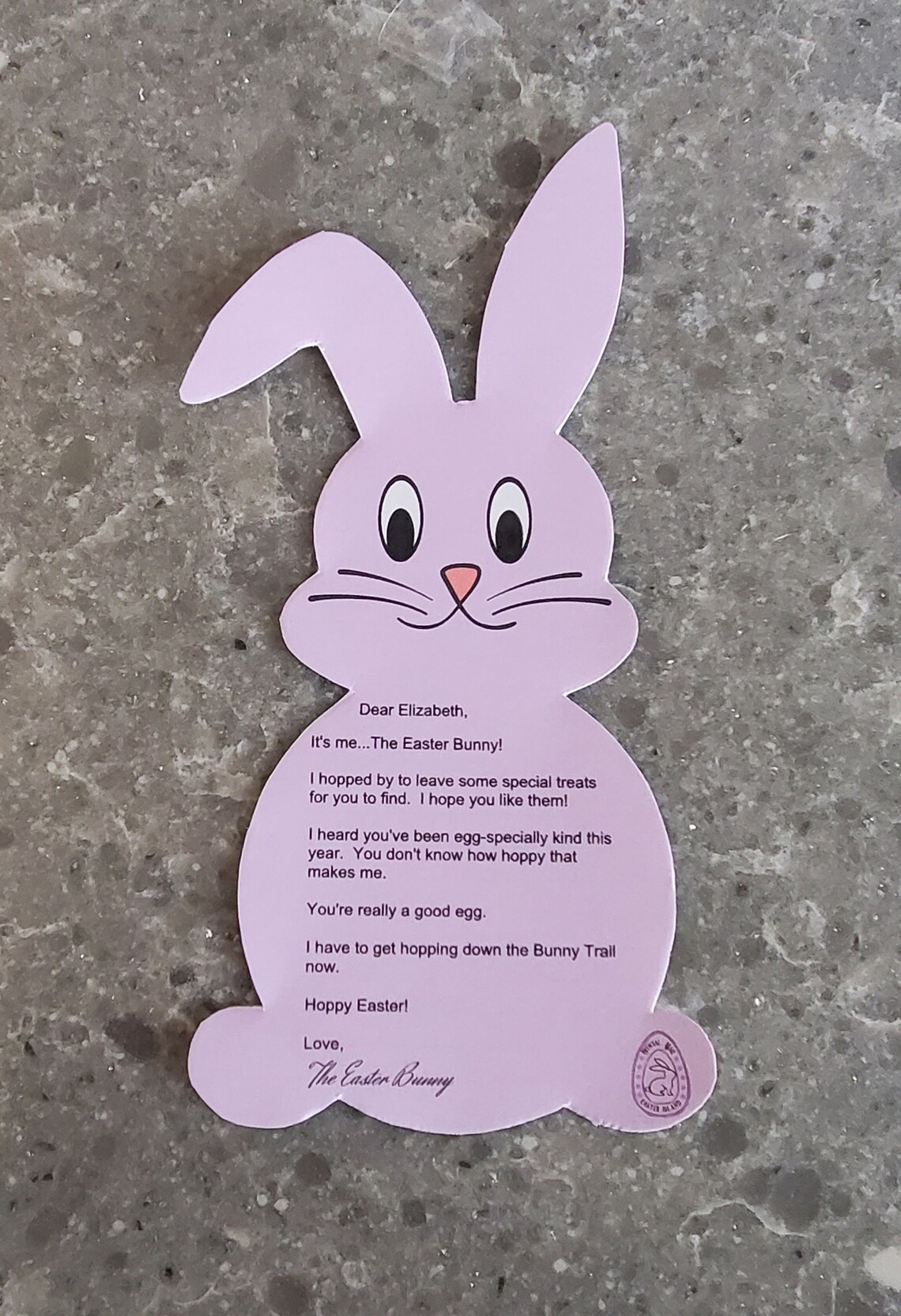 Editable Printable Easter Bunny Letter to Child Instant | Etsy