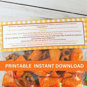 Printable Blessing Mix Bag Toppers, Happy Thanksgiving Tags, Blessing ...