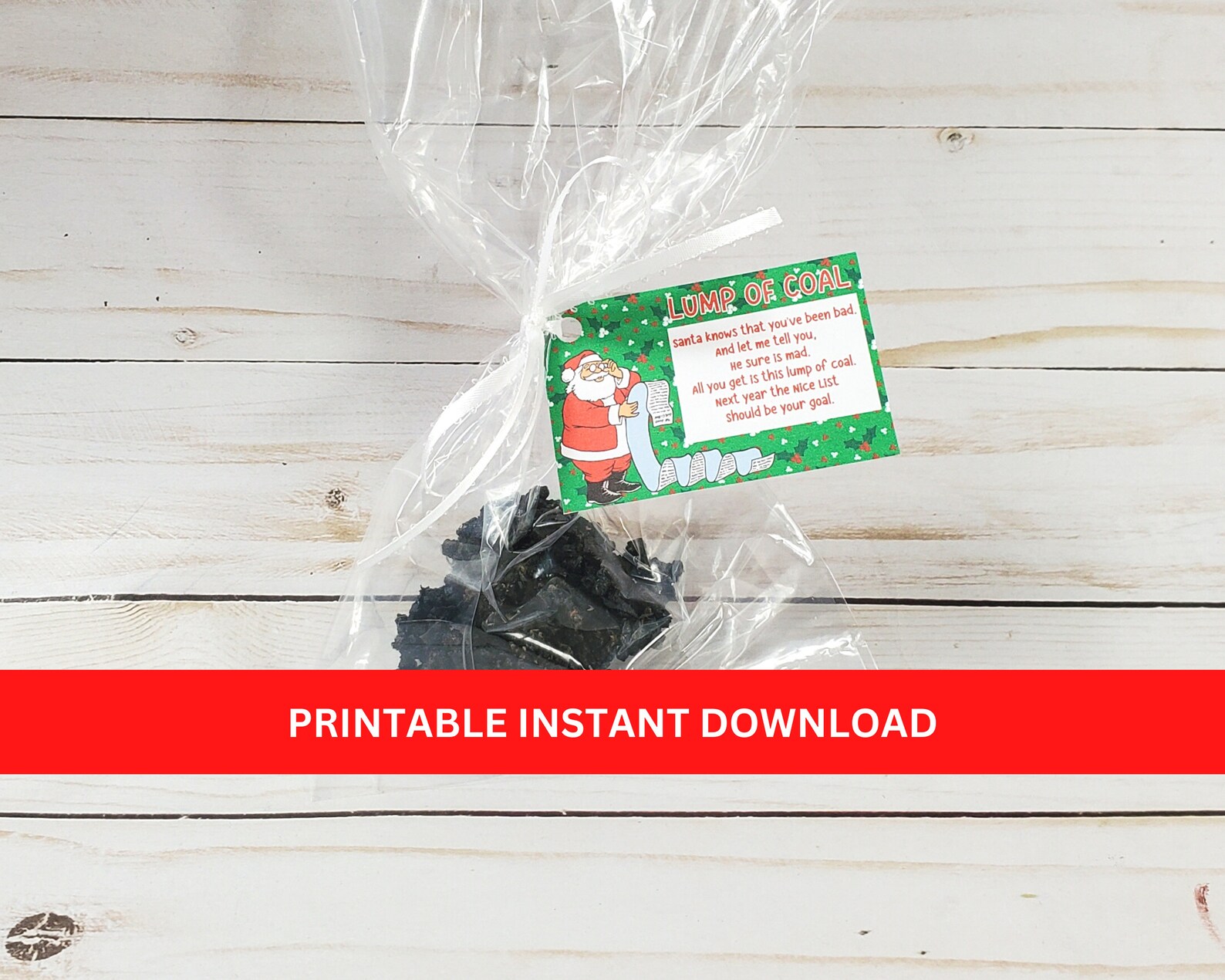 Printable Lump of Coal Tags With Poem, Instant Download Lump of Coal ...