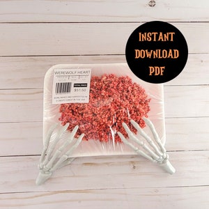 Printable Fake Meat Labels Halloween Prank, Funny Fake Food Labels ...