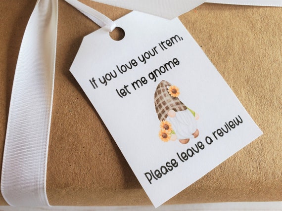 Please Leave A Review Tags Gnome Printable Small Business | Etsy