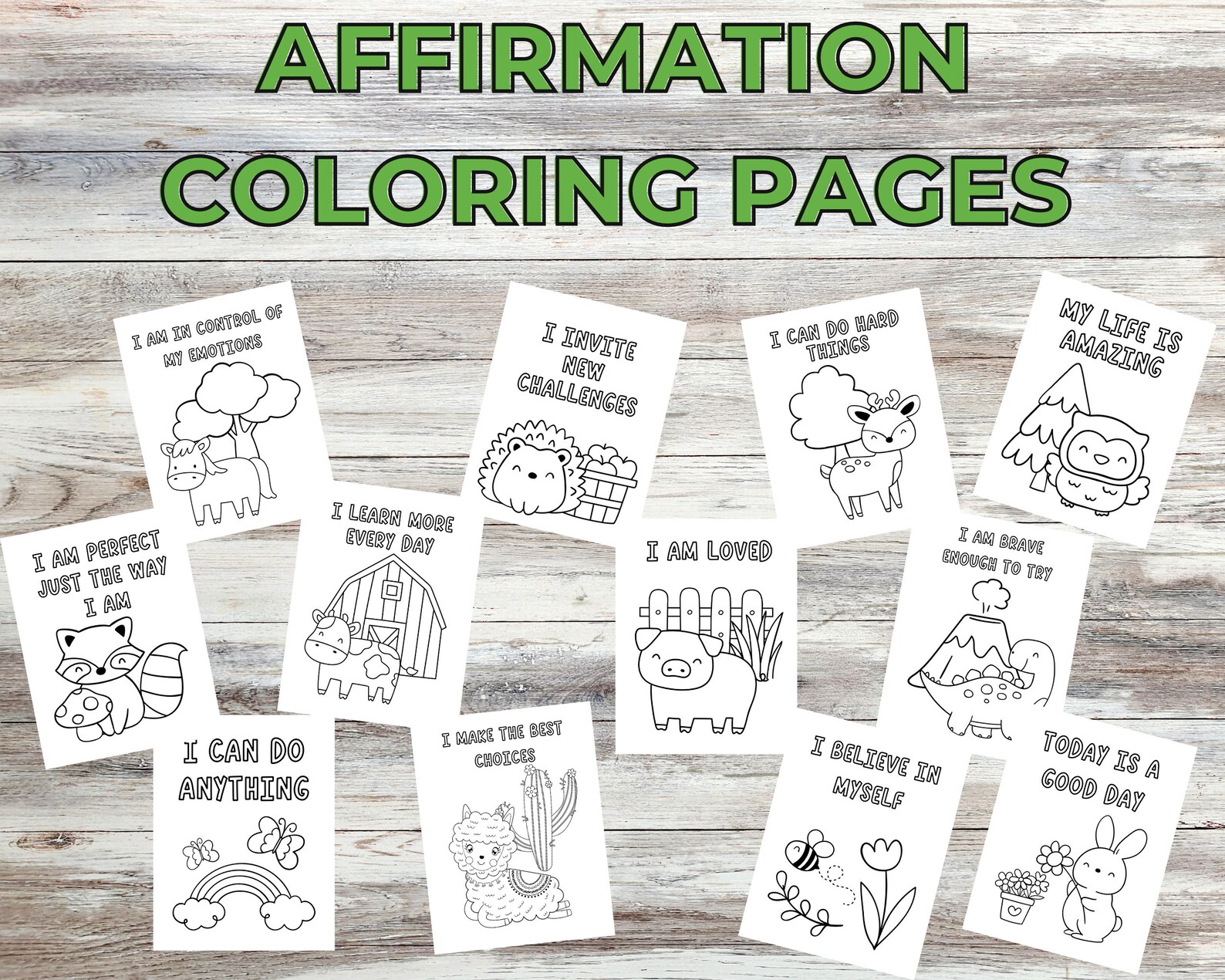 Printable Gratitude Journal for Kids, Positive Affirmations Coloring ...
