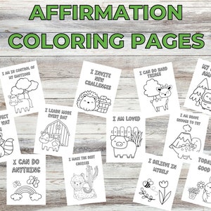 Printable Gratitude Journal for Kids, Positive Affirmations Coloring ...