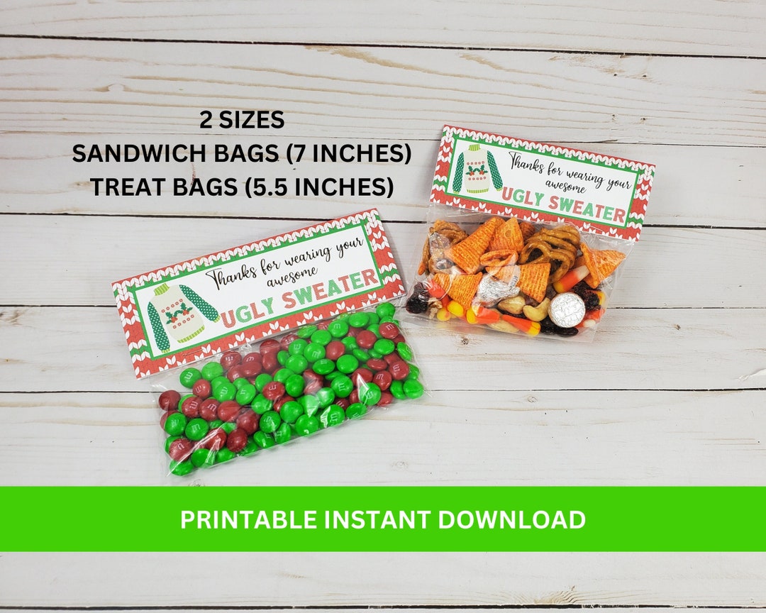 Printable Ugly Sweater Party Favor Tags, Ugly Christmas Sweater Party ...