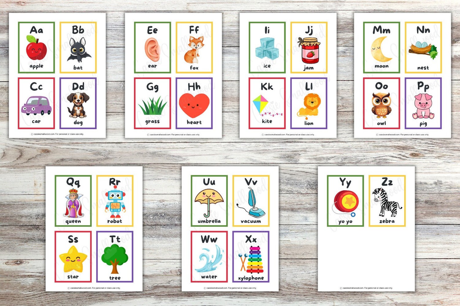 Printable ABC Flashcards, Alphabet Flash Cards, Preschool Flashcards, A ...