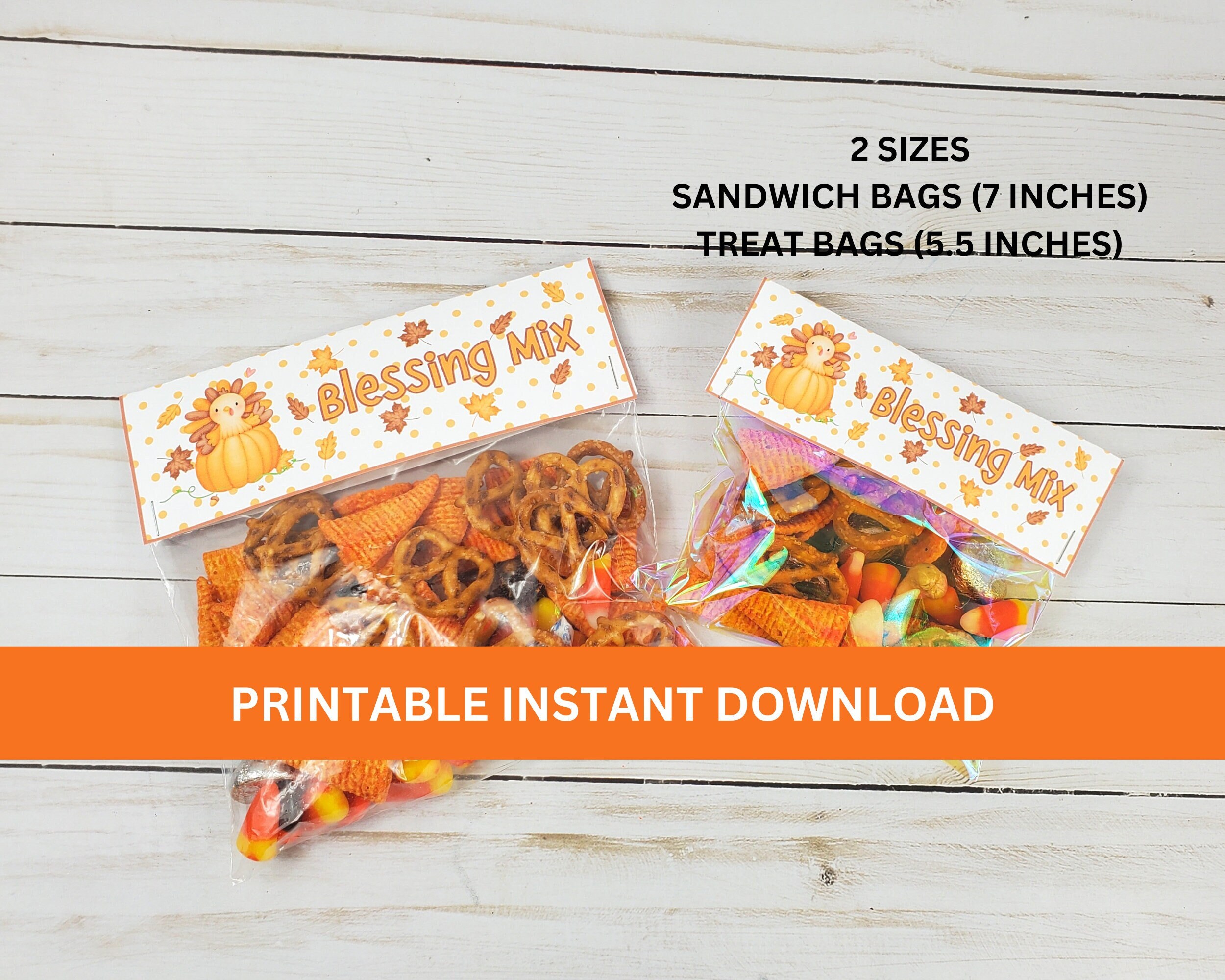 Printable Blessing Mix Bag Toppers, Happy Thanksgiving Tags, Blessing ...