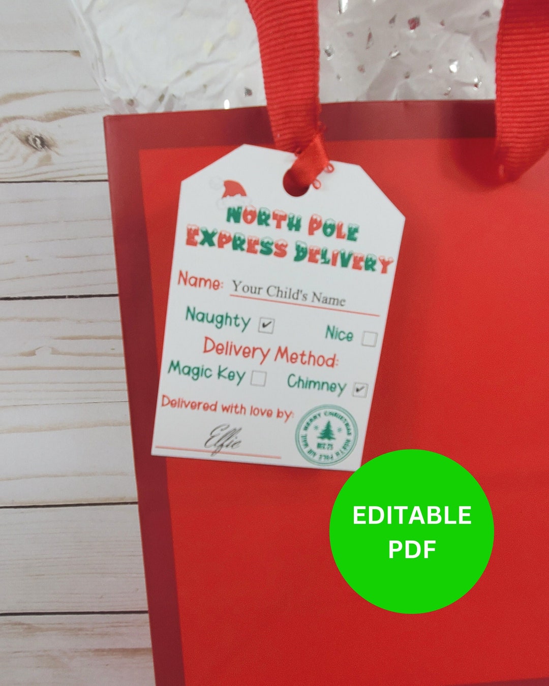 Editable North Pole Gift Tag From Santa, Christmas Printable Kids Gift ...