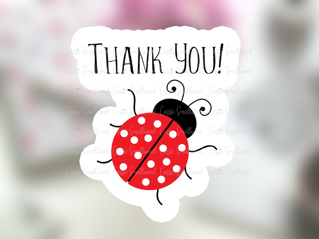 Printable Ladybug Thank You Stickers, Lady Bug Packaging Stickers ...