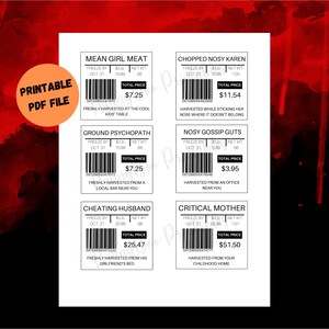 Printable Fake Meat Labels Halloween Prank, Funny Fake Food Labels ...