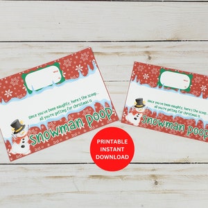 Printable Snowman Poop Bag Toppers, Elf Ideas Funny Poop Gifts, Snowman ...