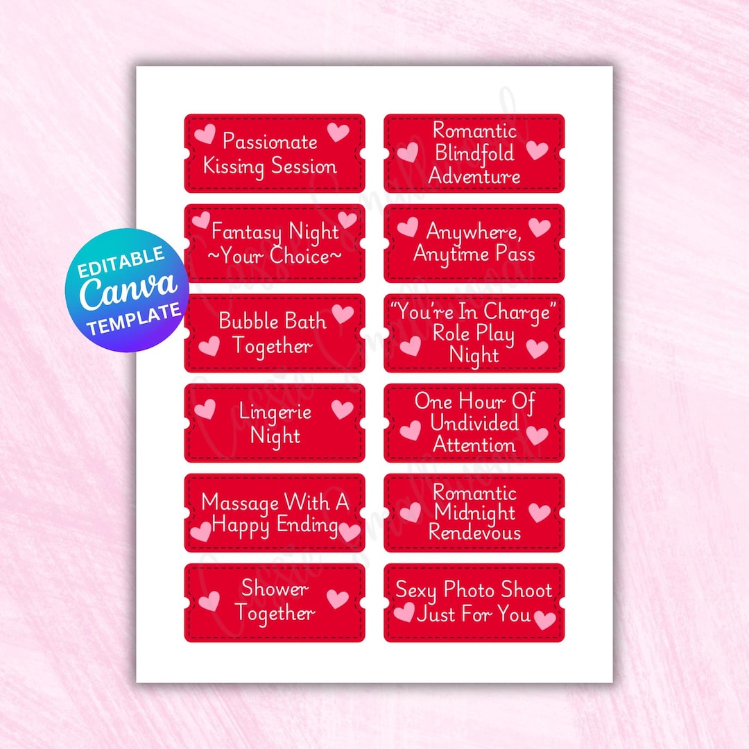 Editable Relationship Coupons Printable, Valentines Day Coupons for Him ...