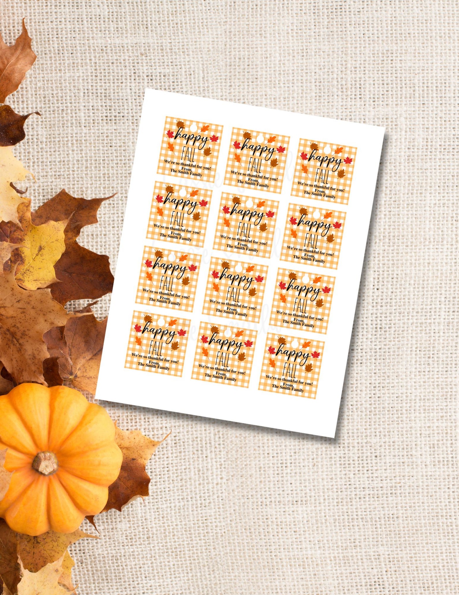 Editable Thanksgiving Favor Tag Happy Fall Gift Tag Template - Etsy