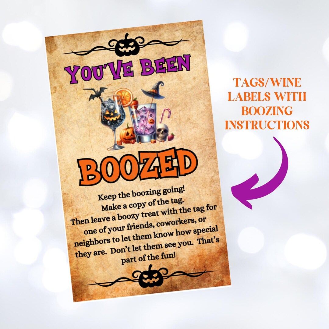 You've Been Boozed Printable Halloween Wine Labels, Youve Been Boozed ...