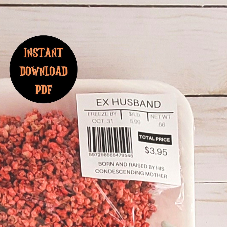 Printable Fake Meat Labels Halloween Prank Funny Fake Food - Etsy