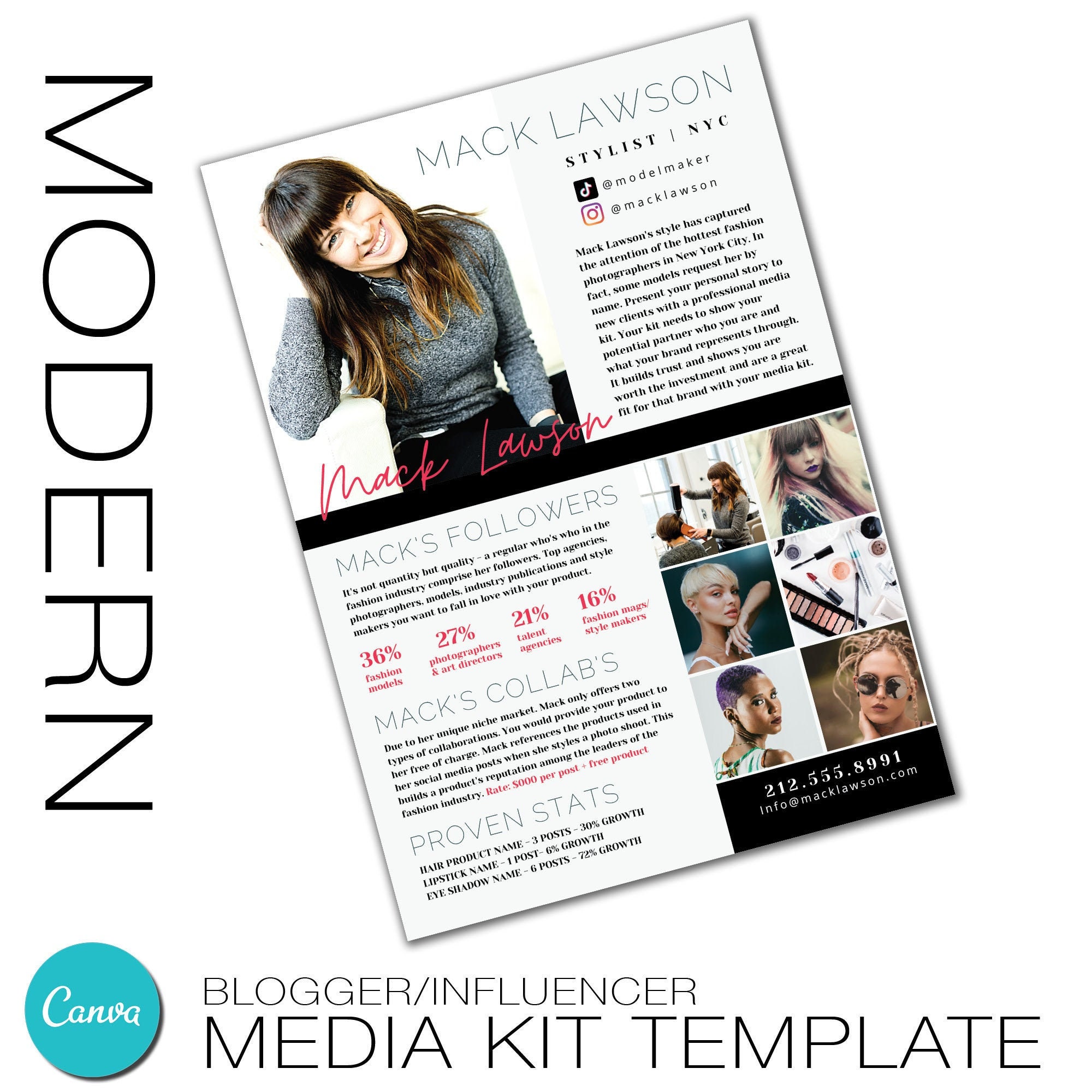 Design & Templates Paper & Party Supplies Paper One Page Media Kit ...