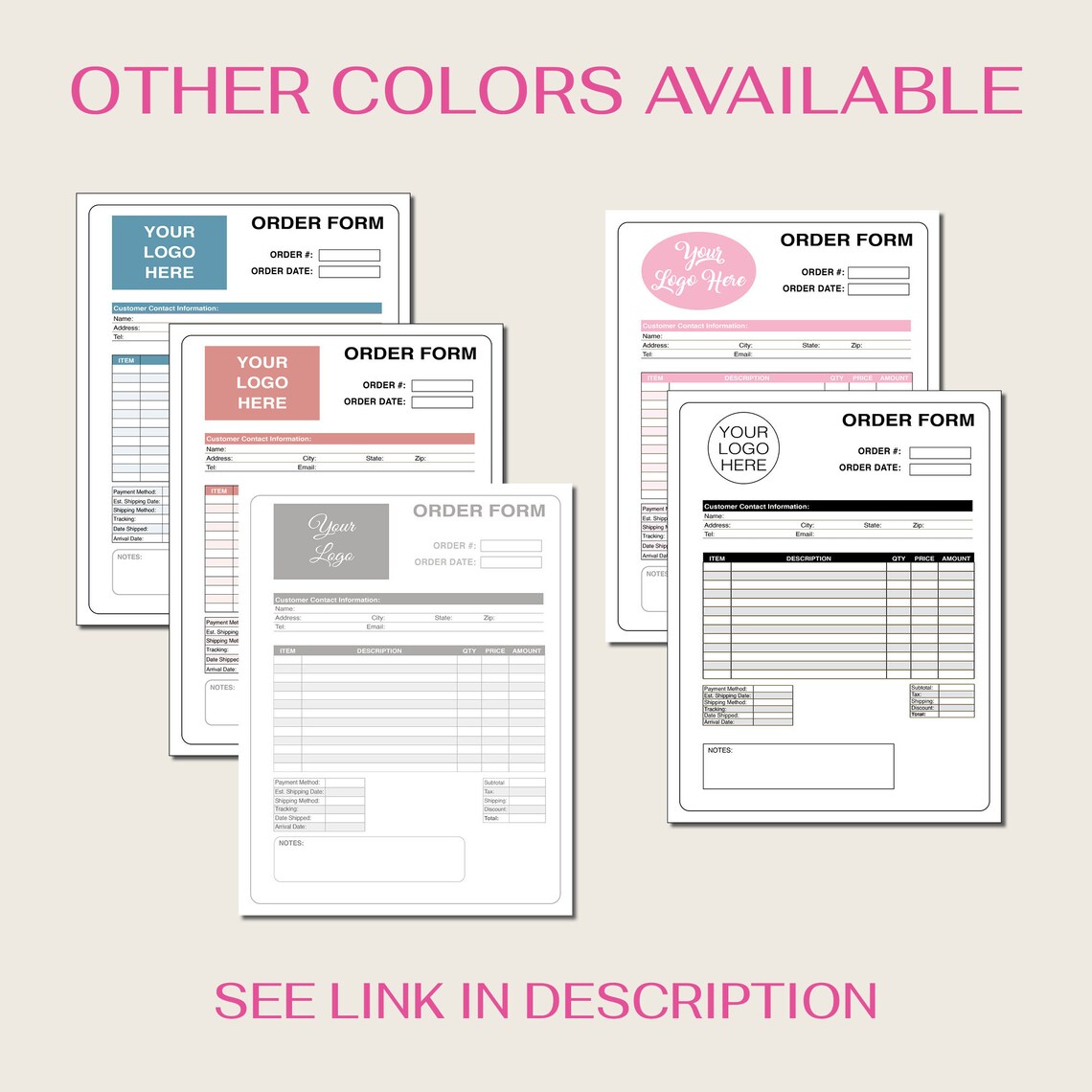 Order Form Book Order Status Order Form Template - Etsy