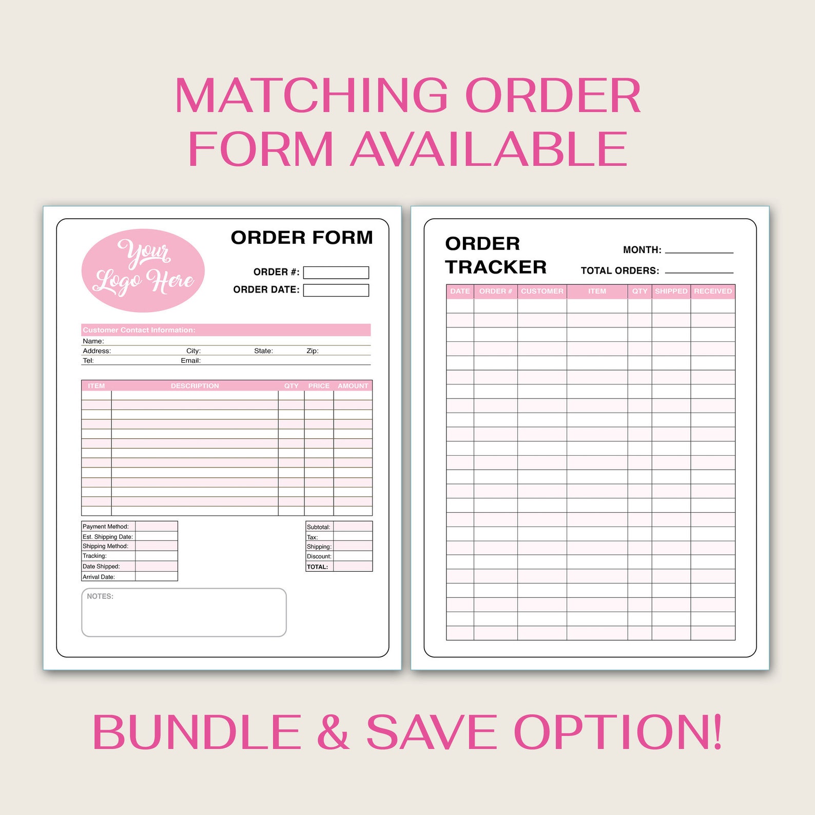 Order Form Book, Craft Order Form, Order Form Template, Printable Order ...