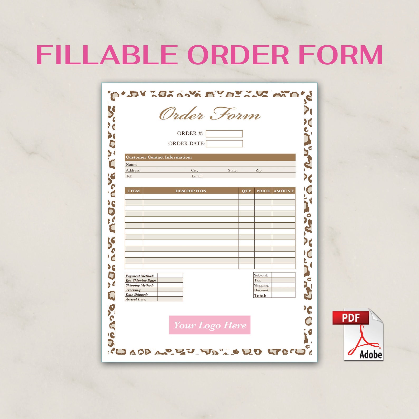 Order Form Book Order Status Order Form Template Printable Order Form ...