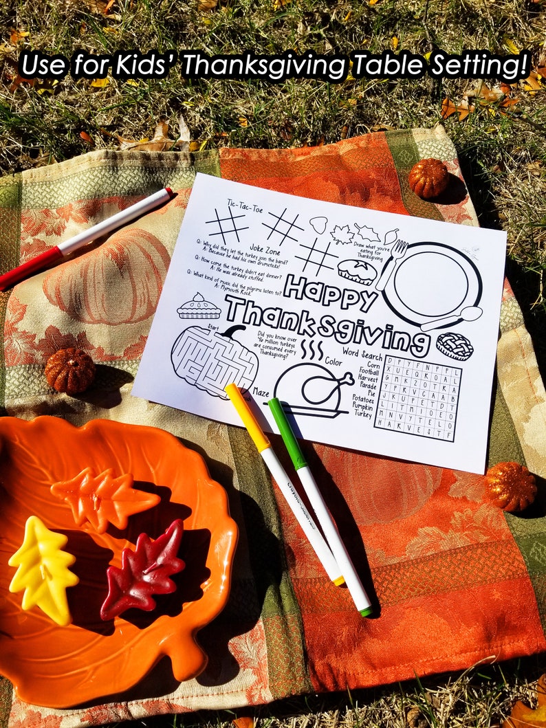 Thanksgiving Coloring Placemat, Thanksgiving Coloring Page ...