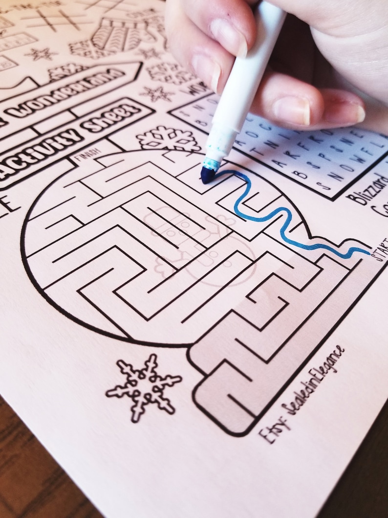 Winter Wonderland Activity Sheet, Winter Coloring Page, Christmas Games ...