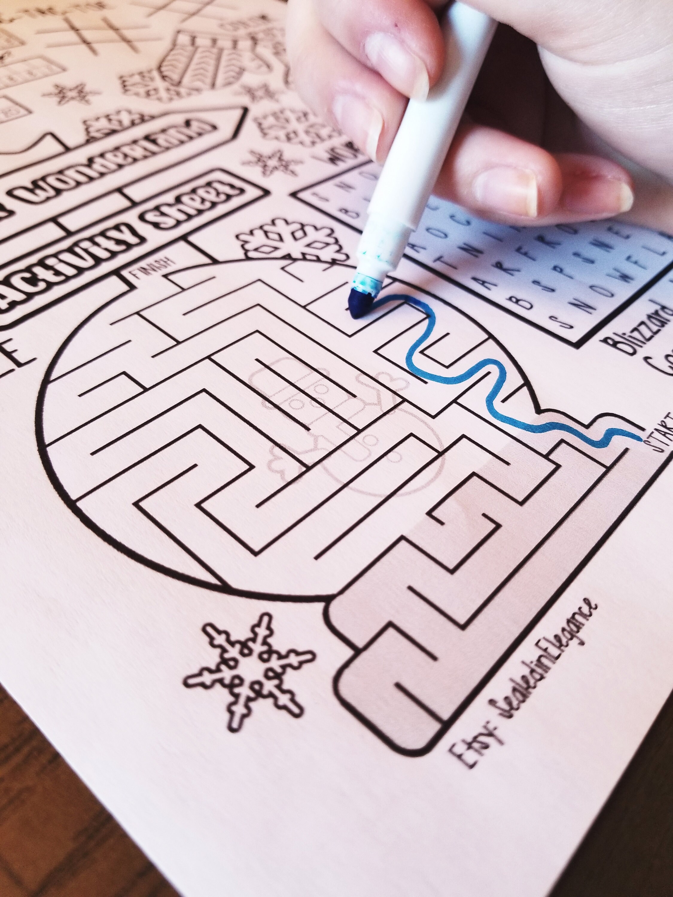 Winter Wonderland Activity Sheet, Winter Coloring Page, Christmas Games ...