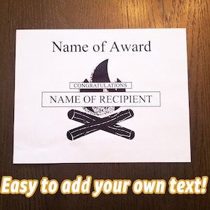 Camping Summer Themed Certificate Award Word Doc Templates, Word ...