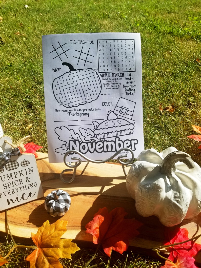 November Harvest Activity Sheet, Kids Activities, Thanksgiving ...