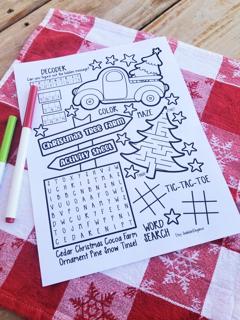 Christmas Tree Farm Activity Sheet, Christmas Activity Sheets, Holiday ...