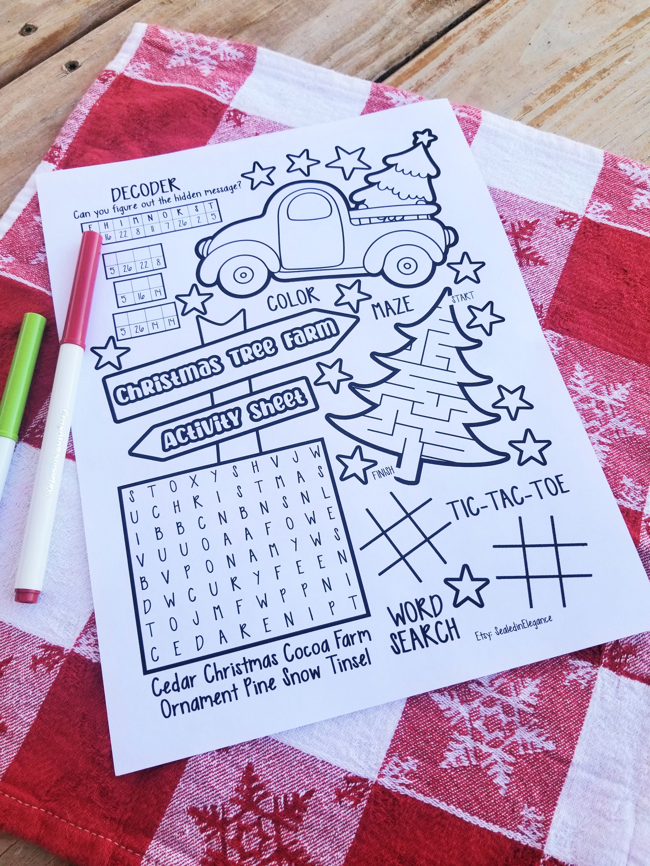 Christmas Tree Farm Activity Sheet, Christmas Activity Sheets, Holiday ...