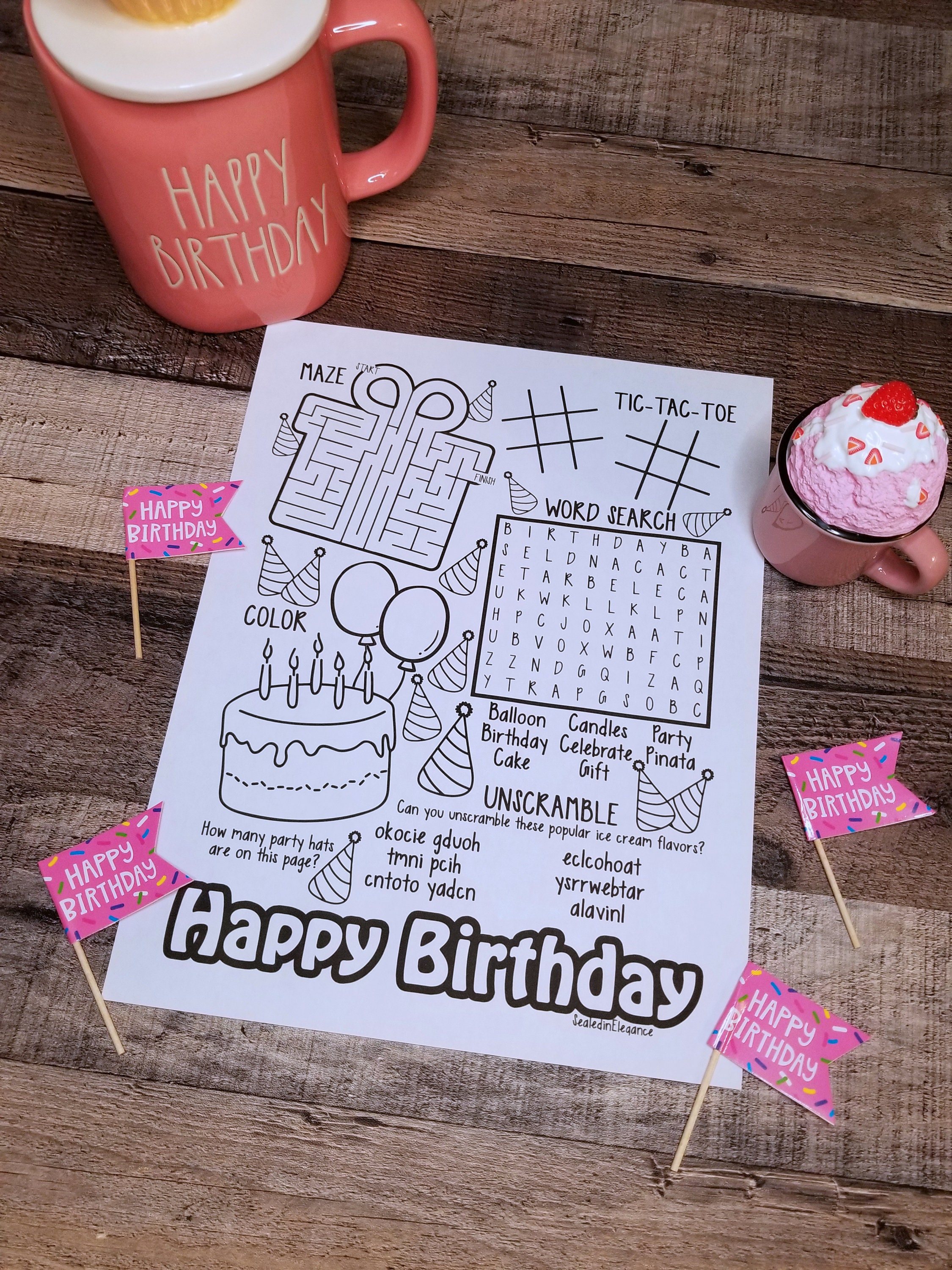 Happy Birthday Activity Page, Kids Activities, Birthday Coloring Page ...