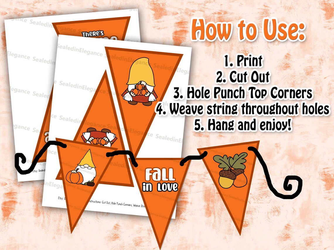 Printable Fall Bunting Flags, Instant Download, Thanksgiving Bunting ...