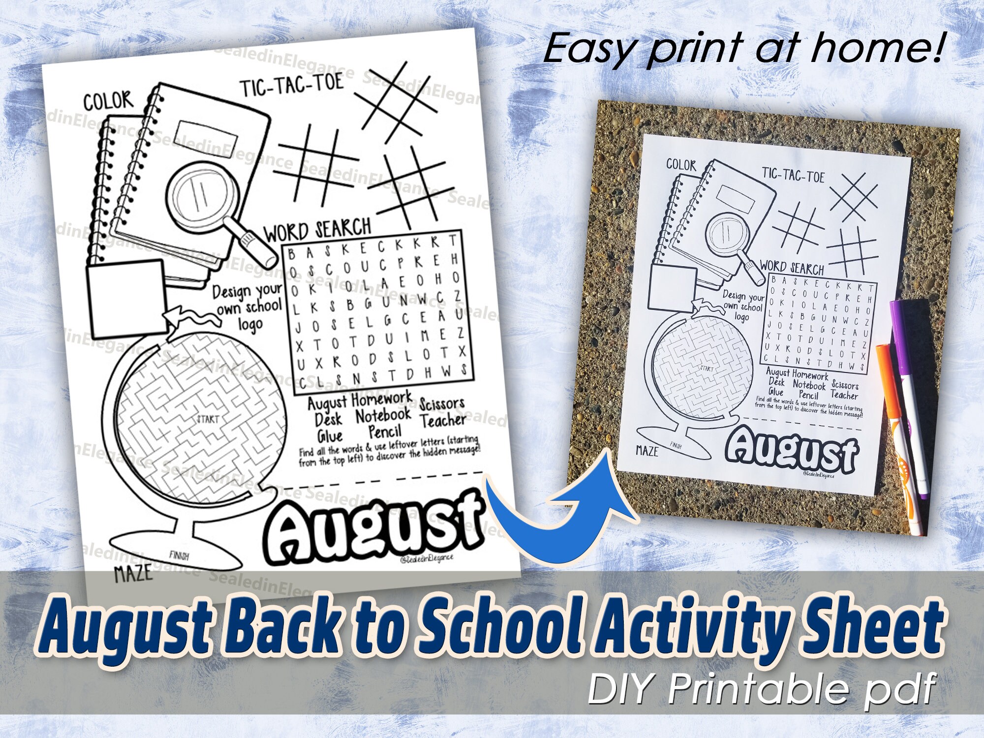 August Back to School Activity Sheets, Kids Activities, Waiting Room ...