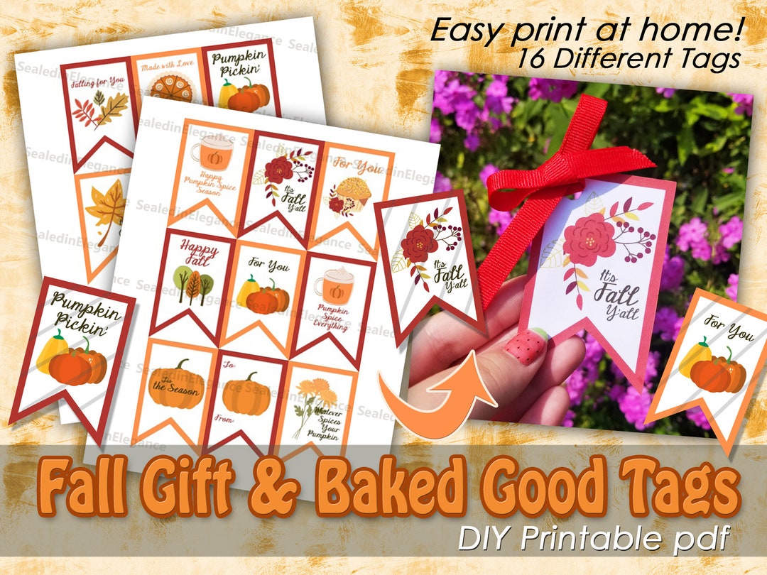 Fall Tags, Fall Baked Good Tags and Labels, Pumpkin Spice Label, Gift ...