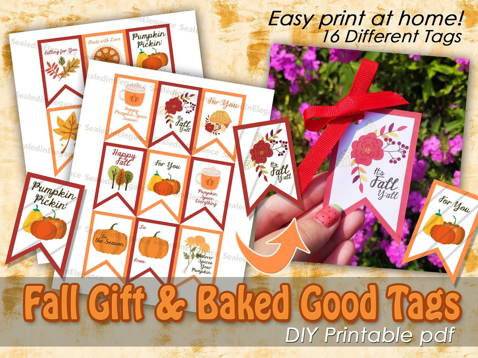 Fall Tags, Fall Baked Good Tags and Labels, Pumpkin Spice Label, Gift ...