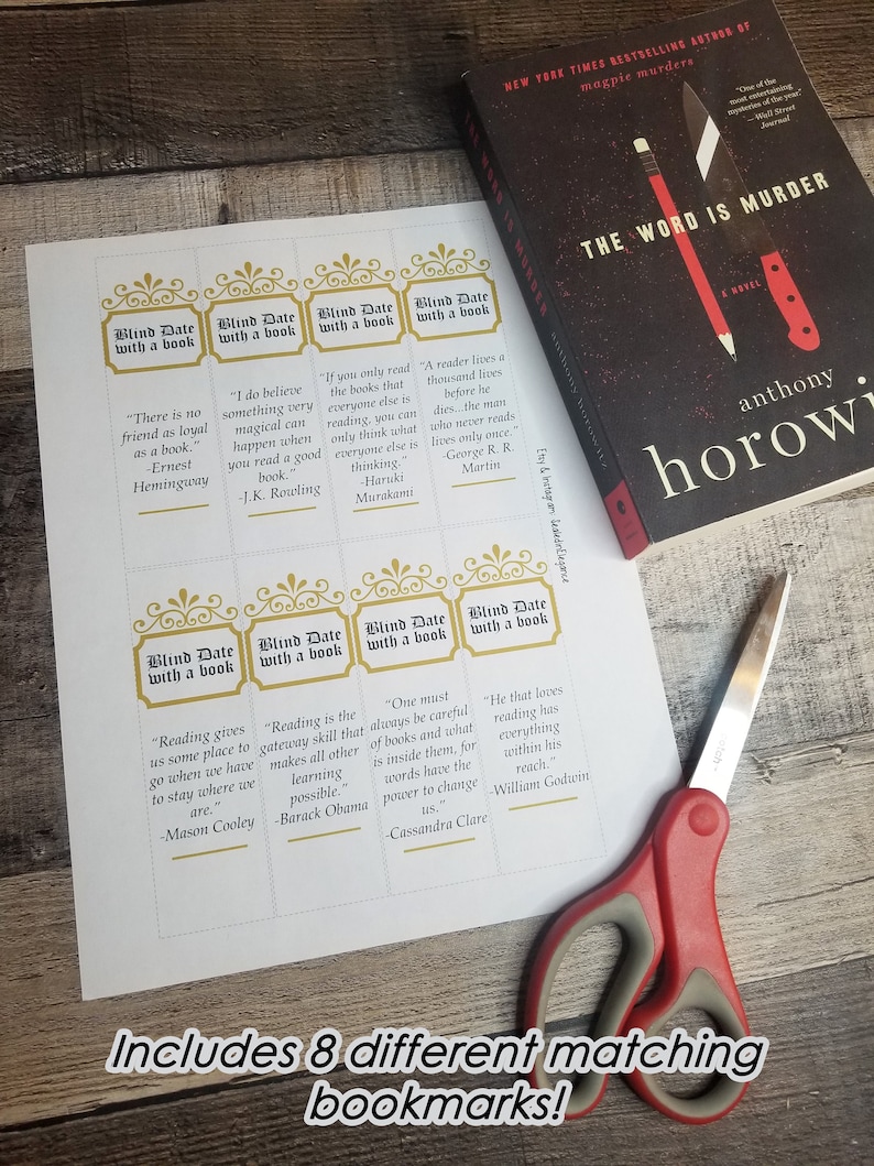 Blind Date With a Book Printable Set, Book Labels, Book Lovers Gift ...