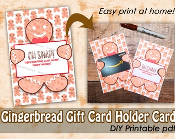 Gingerbread Christmas Holiday Gift Card Holder Handmade - Etsy