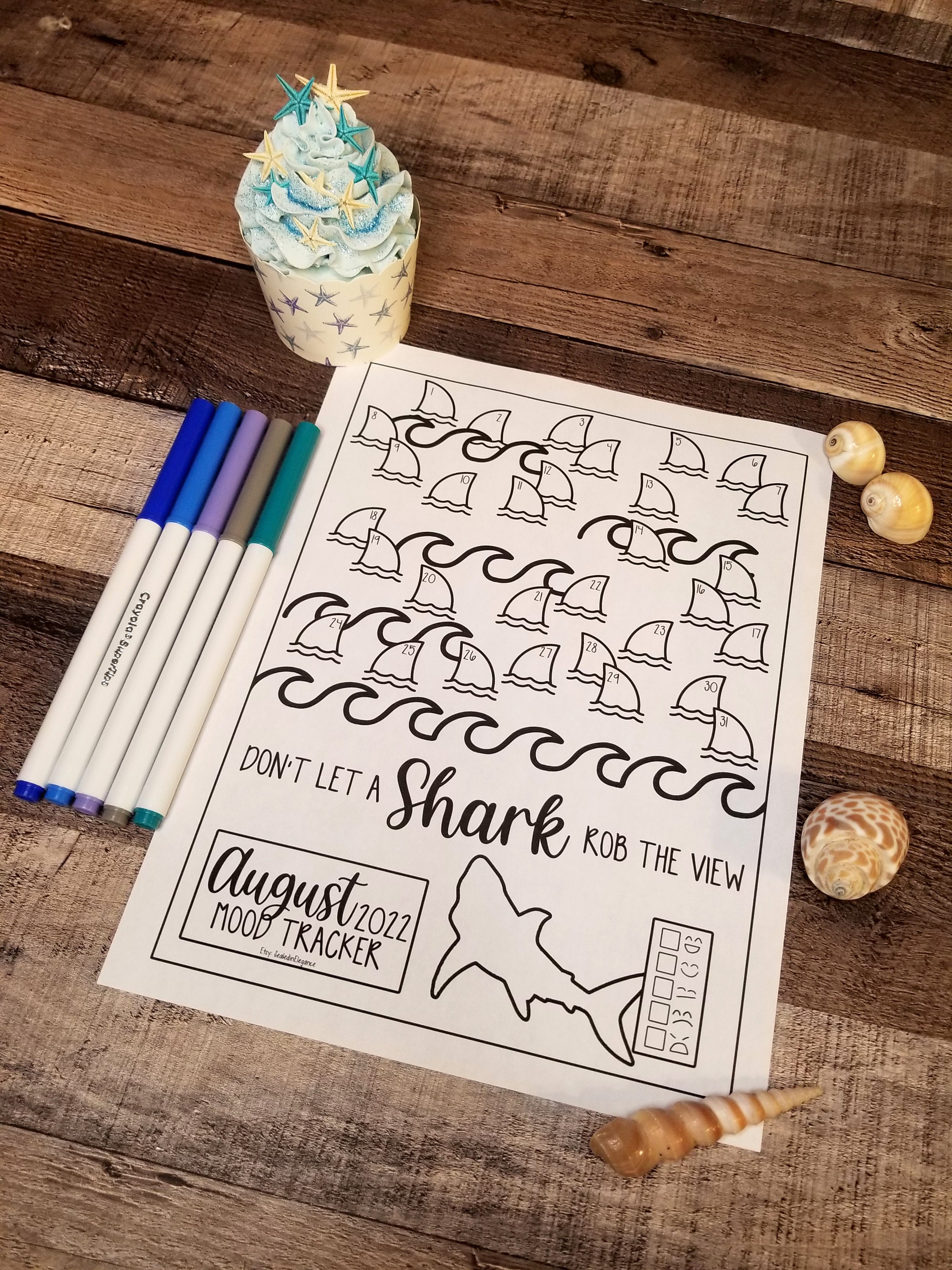 August Mood Tracker August 2022 Colorable Mood Tracker - Etsy