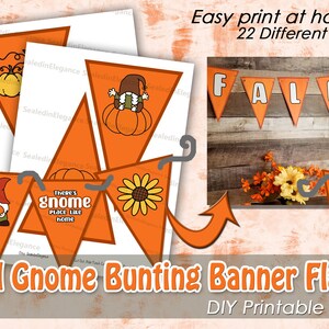 Printable Fall Bunting Flags, Instant Download, Thanksgiving Bunting ...