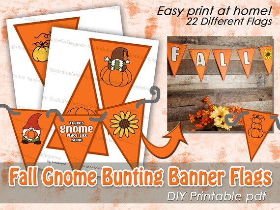 Printable Fall Bunting Flags Instant Download Thanksgiving - Etsy