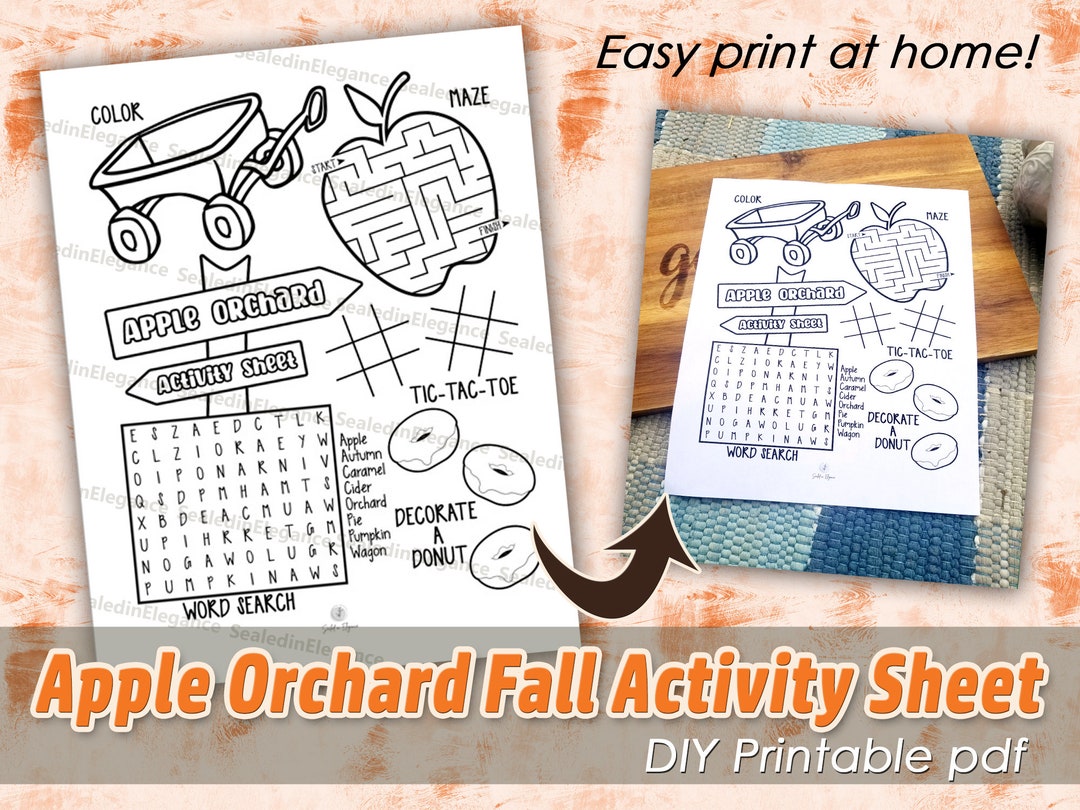 Fall Apple Orchard Activity Sheet, Fall Kids Activities, Fall Classroom ...