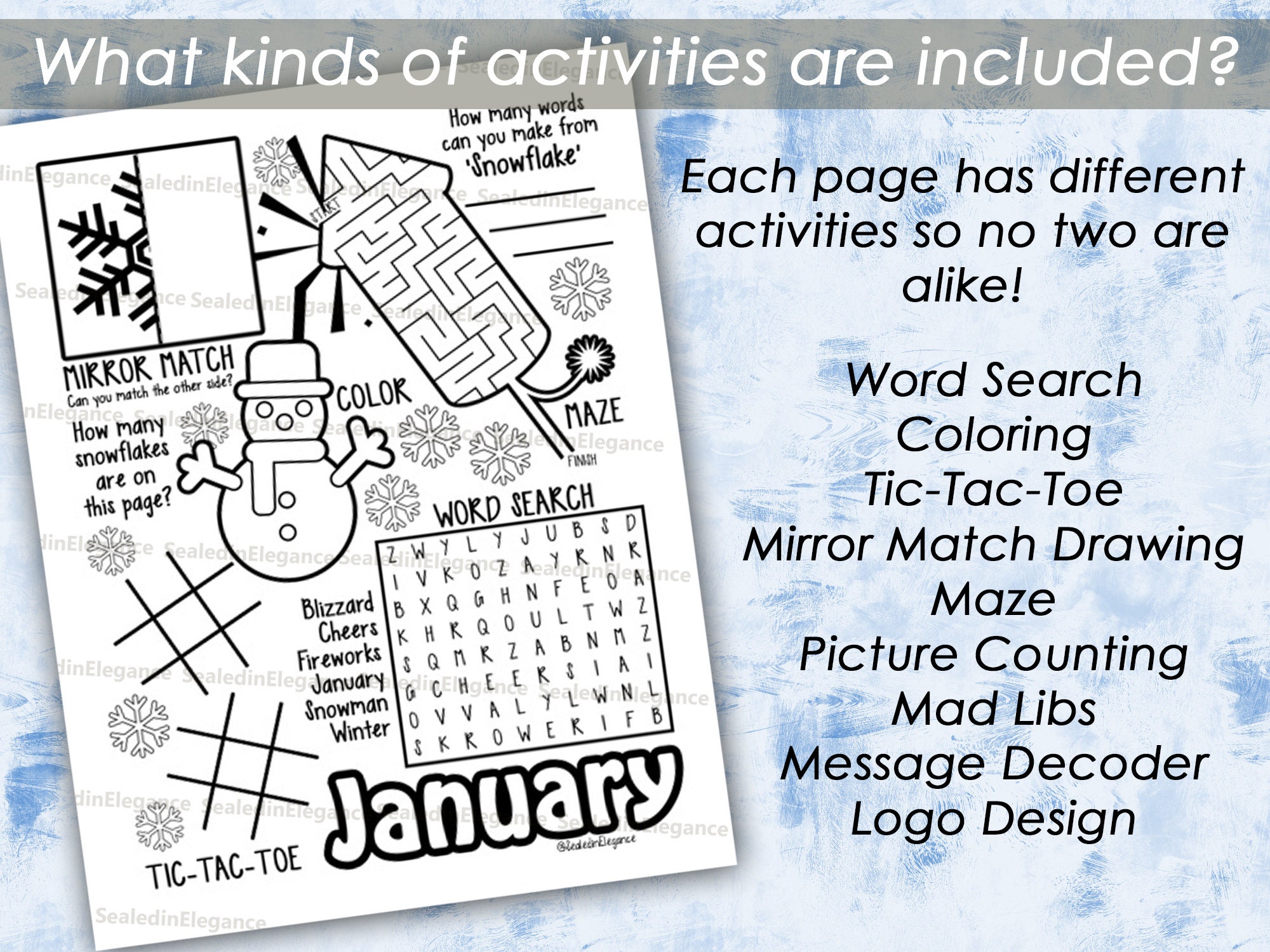 Monthly Activity Sheets, Kids Activities, Waiting Room Activities ...